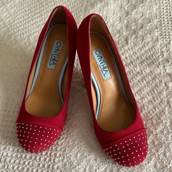 Cynthia Rowley | Shoes | Studded Red Heels | Poshmark